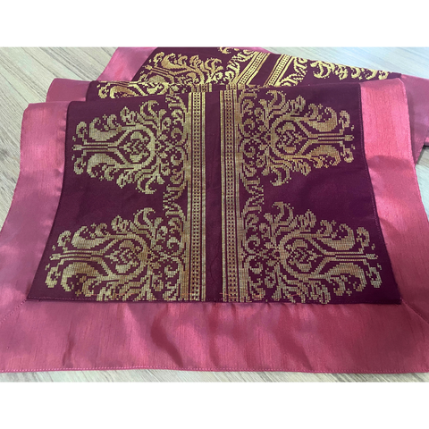 SONGKET RUNNER: MAROON GOLD PUCUK REBUNG 1 – Malaysian Crafts by Bibah ...