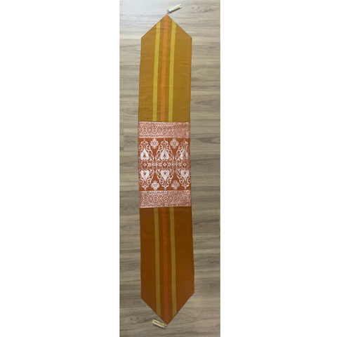 SONGKET RUNNER: ORANGE TENUN STRIPE BROWN GOLD SONGKET MUTIARA ...