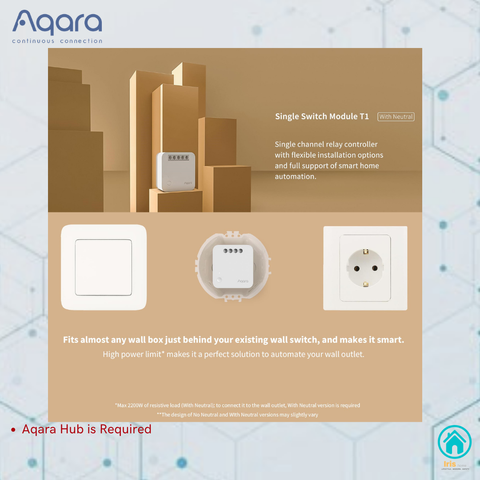 Aqara Single Switch Module T1 Single Channel Relay Controller Work with ...