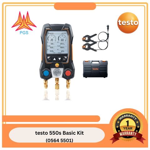 Testo 550s Basic Kit - Smart digital manifold with fixed cable clamp ...