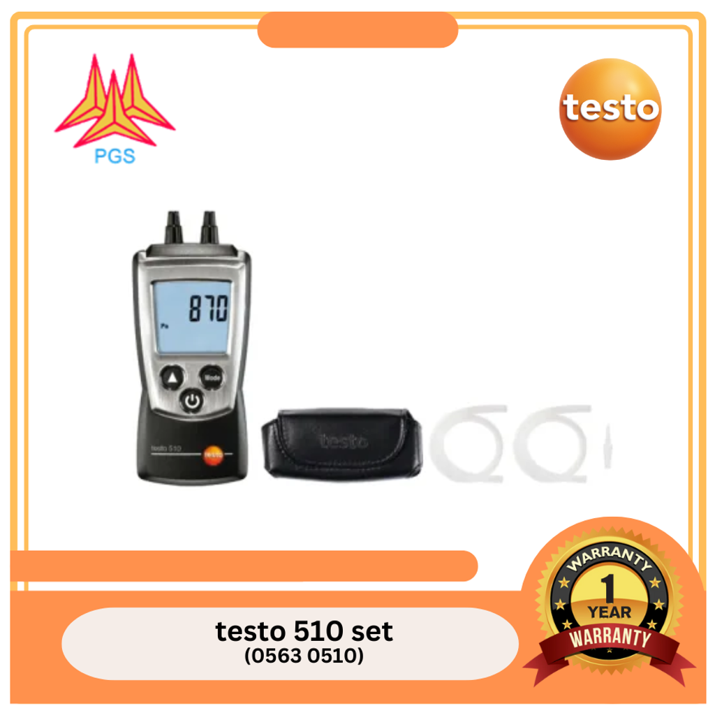 Testo 510 Set - Differential Pressure Measuring Instrument ...