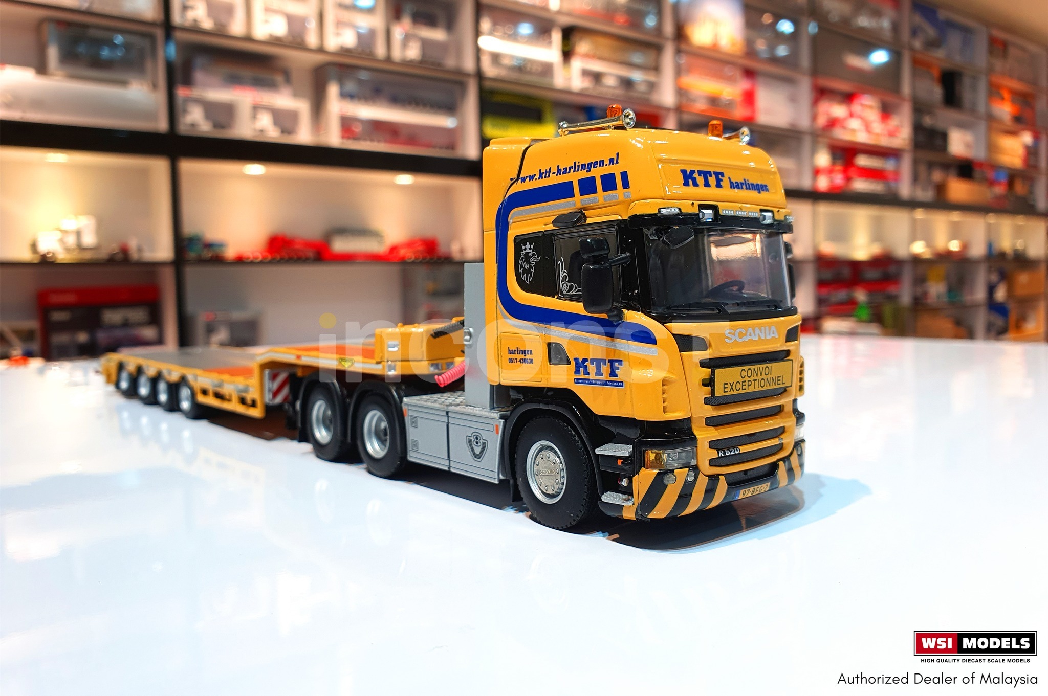 KTF HARLINGEN; SCANIA R6 TOPLINE 6X4 SEMI LOWLOADER - 4 AXLE – Inconst