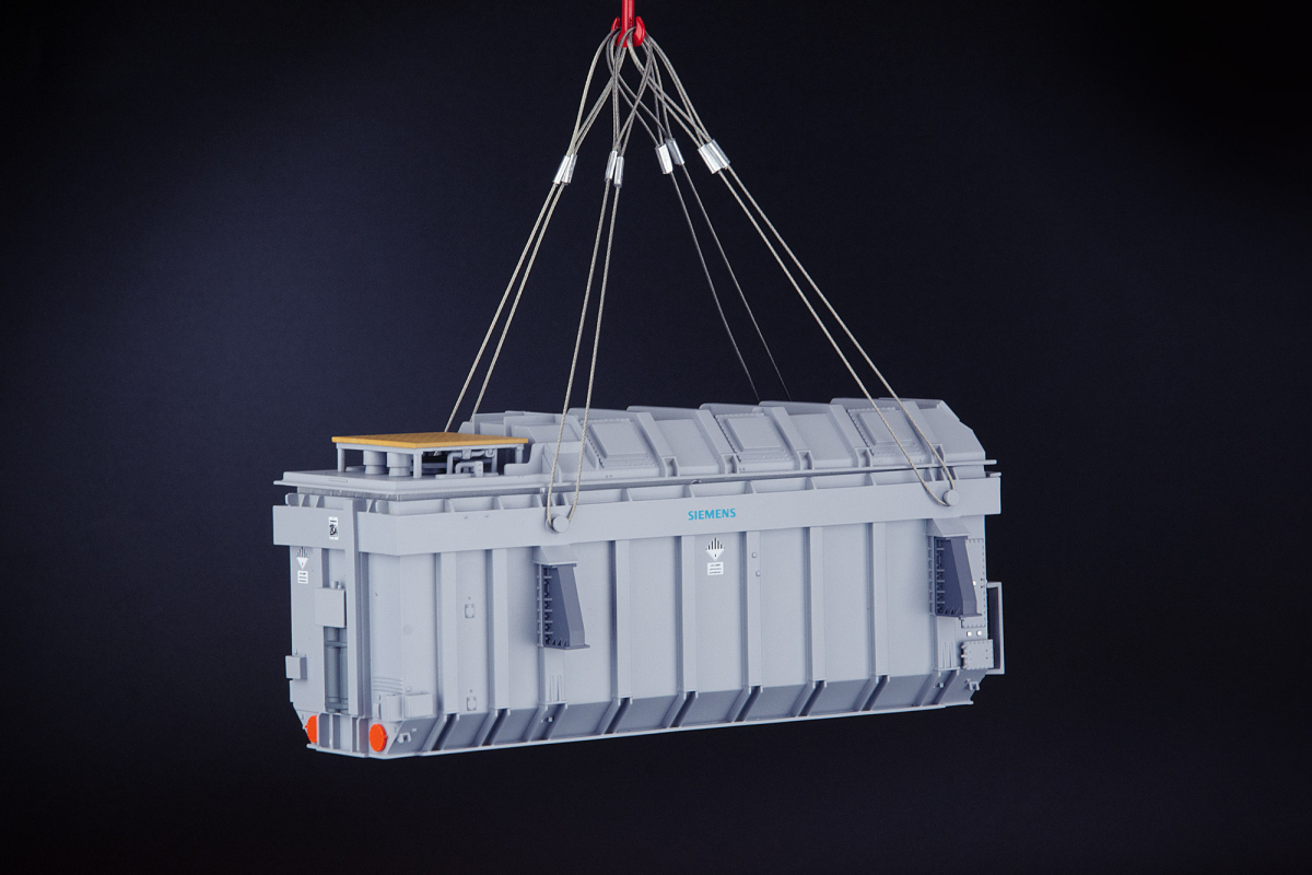 HEAVY TRANSFORMER WITH LIFTING CABLES – Inconst