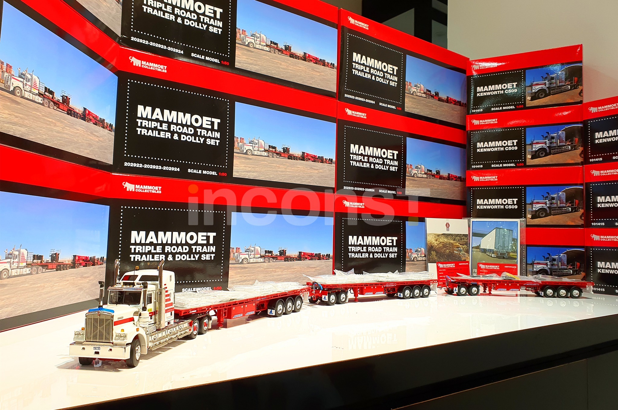 MAMMOTH; KENWORTH C509 c/w TRIPLE ROAD TRAIN TRAILER - 3 AXLE + DOLLY ...