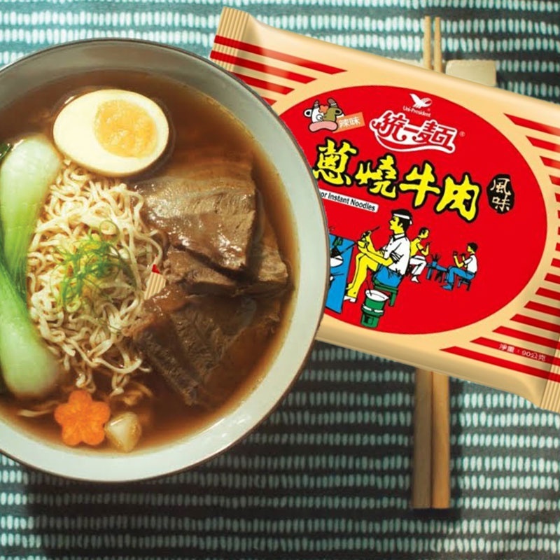 Uni Scallion Beef Noodle / 统一 葱烧牛肉面 ( 85 g / 1 packet )