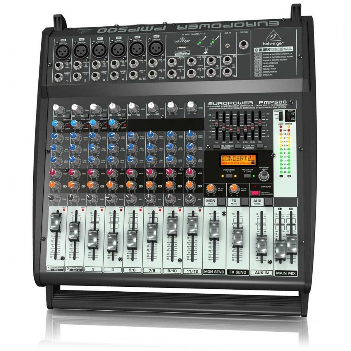 BEHRINGER Europower PMP500 - 500-Watt 12-Channel Powered Mixer (PMP-500 ...