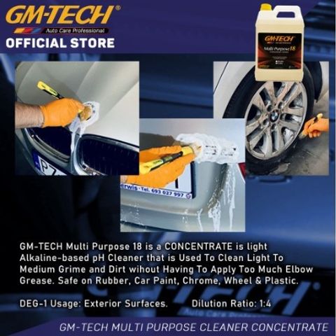 GM-TECH MULTI PURPOSE CLEANER 18 (4L) - ALL PURPOSE CLEANER CONCENTRATE ...