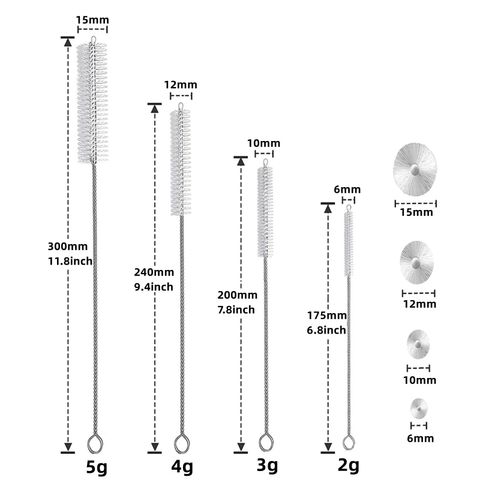6mm-8mm Stainless Steel Straw Brush Baby Feeding Bottle Straw Cleaning ...