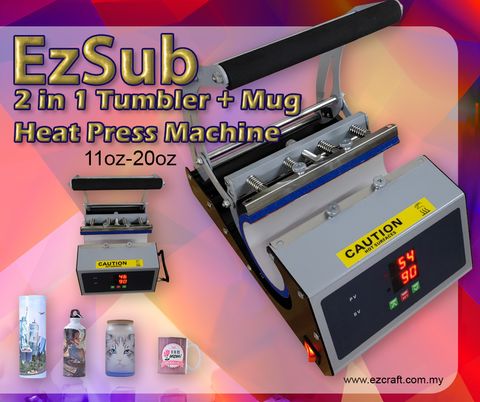 EzSub 2 in 1 Tumbler + Mug Heat Press Machine – EzCraft