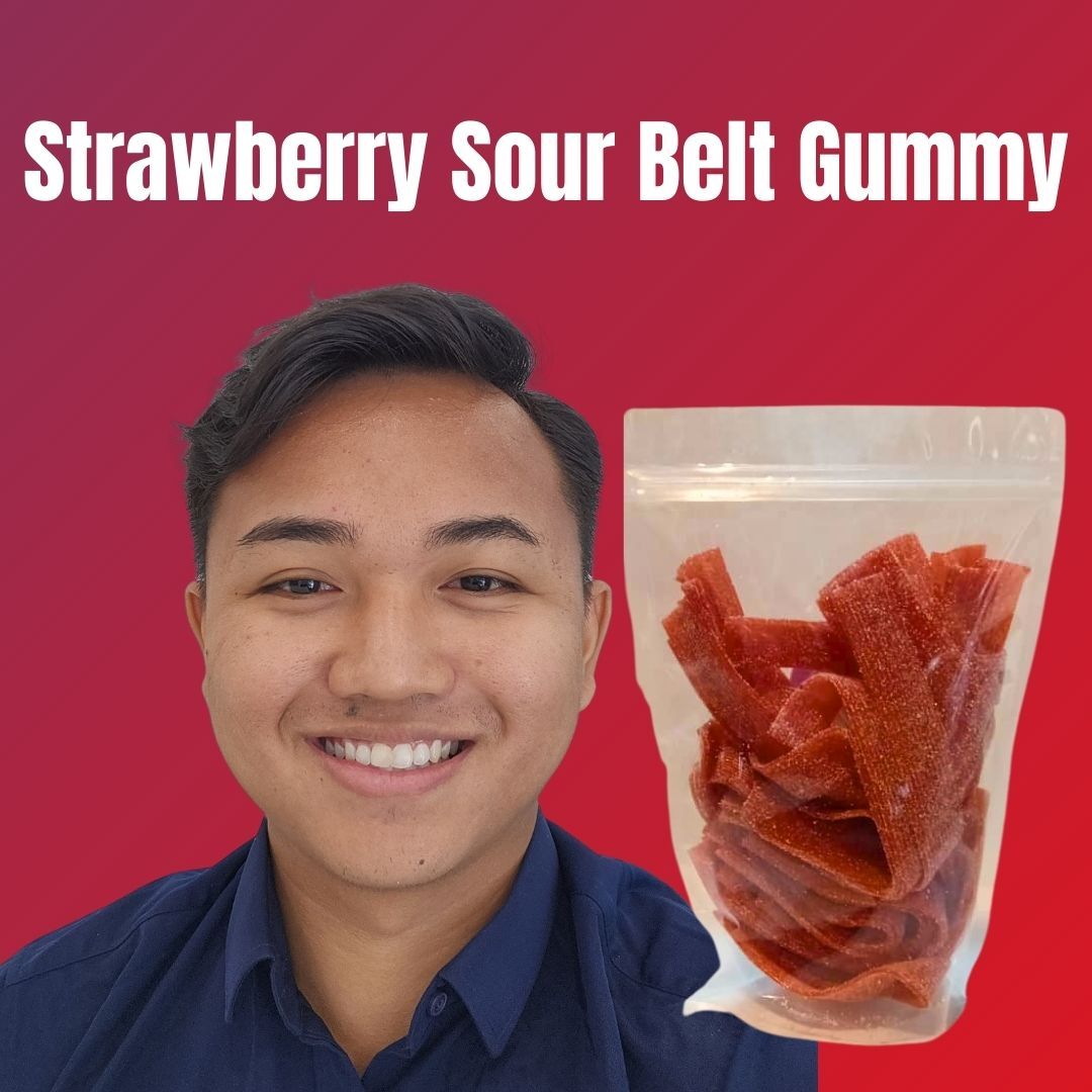 Strawberry Sour Belt Gummy Mr Bentong Strawberry Sour Belt Gummy Mr Bentong