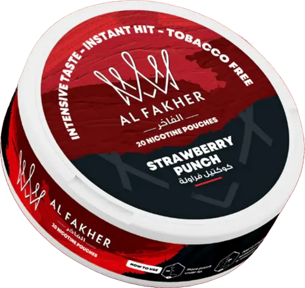 Al Fakher - Strawberry Punch Nicotine Pouch – ALFAKHER CROWN BAR