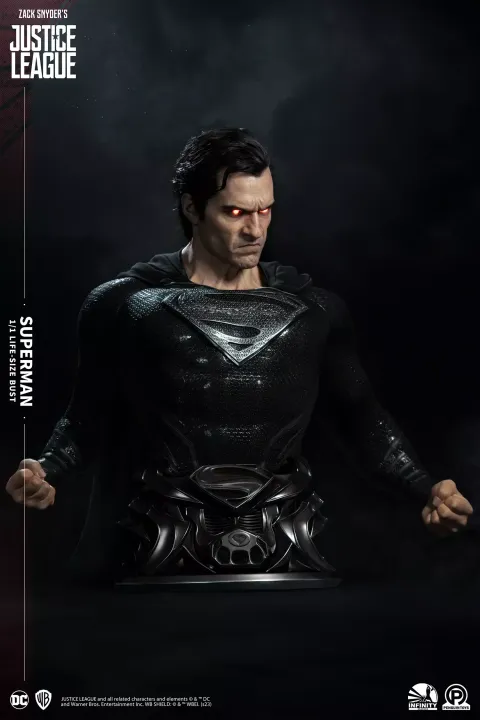【INFINITY STUDIO】Superman Black Suit Life Size Bust 【ZS Justice League ...