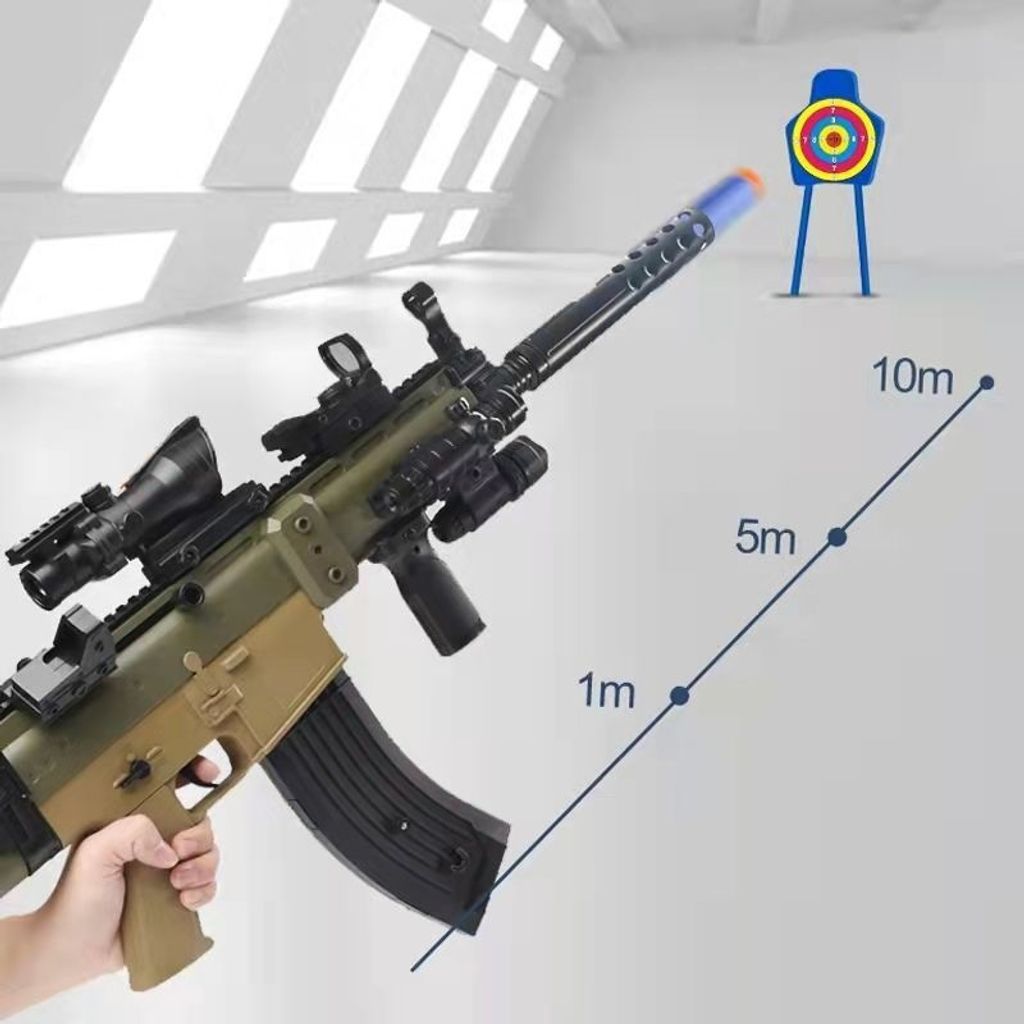 Scar M416 Nerf Bullet Rechargeable Electric High Speed Blaster – Aim Toys