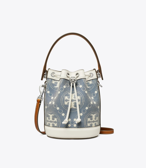 Tory Burch Mini T Monogram Denim Bucket – Luxe Paradise