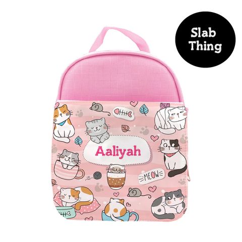 Personalised Kids Lunch Bag - Cute Kitty – OMG Store - Personalised ...