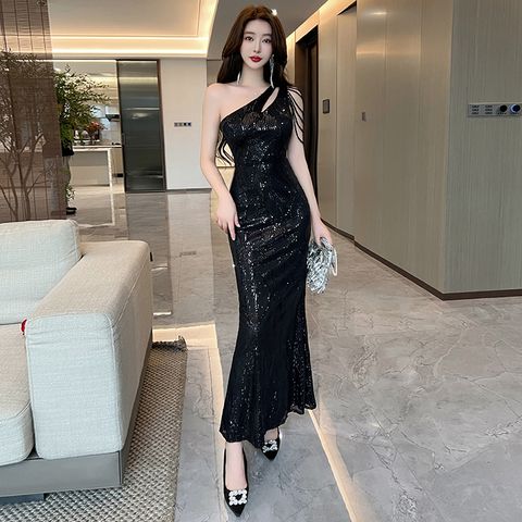 SEQUIN ONE SHOULDER MERMAID DRESS OOTD17493R – OOTD MALAYSIA