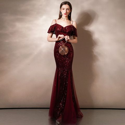 OPEN SHOULDER GLITTER MERMAID GOWN OOTD20208 – OOTD MALAYSIA