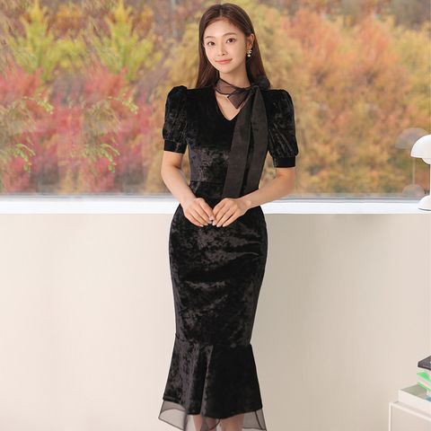 V NECK MERMAID DRESS OOTD20943 – OOTD MALAYSIA