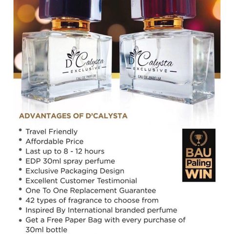 D'Calysta Exclusive Perfume (LADIES Edition) 30ml – Mom & Gals Closet ...