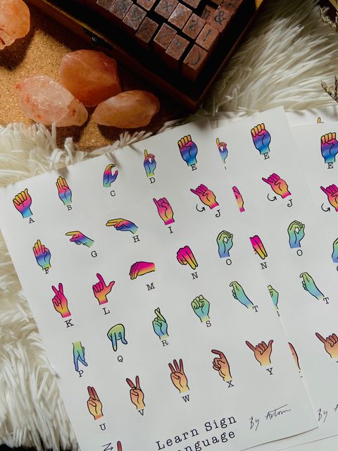 Alphabet Sign Language Stickers – Artomaii