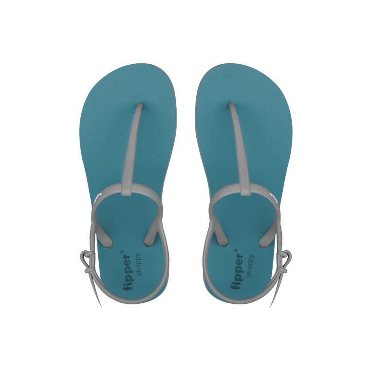 Fipper Strappy Rubber for Women in Green (Forest) / Grey (Light ...