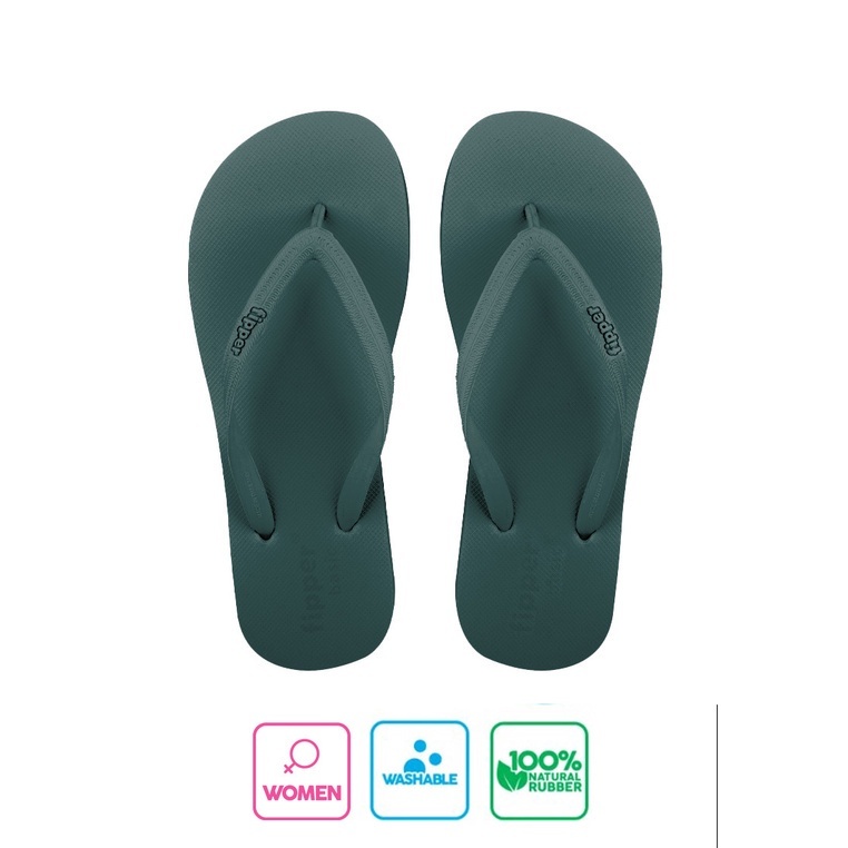 Fipper Slipper Basic S Rubber for Women in Green (Brittany) – Fipper ...