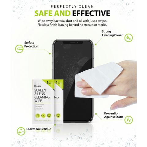 RINGKE® Screen & Lens Cleaning Cleaning Wipe (50-Pack) Oil Cleaning for ...