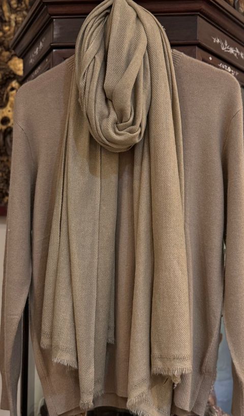 4Ply Pashmina Cashmere 喀什米爾圍巾 披肩(短鬚.斜織款) 超柔軟款 #4205-J 米咖啡 – L&R異國小舖&雪子 ...