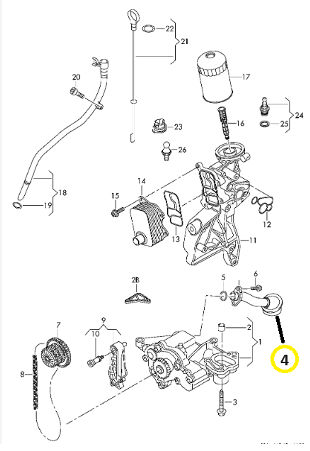 Vw Golf Mk6 Gti Scirocco Passat B7 Cc Ea888 Engine Oil Pump Pikup Tube