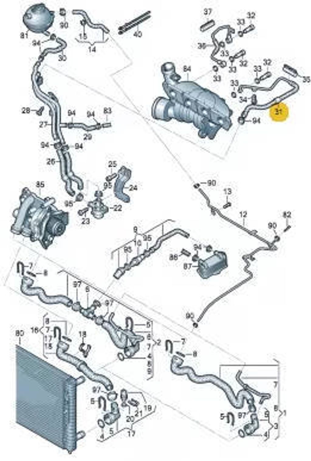 VW PASSAT B7 1.8 turbo coolant hose – TKC AUTO TRADING