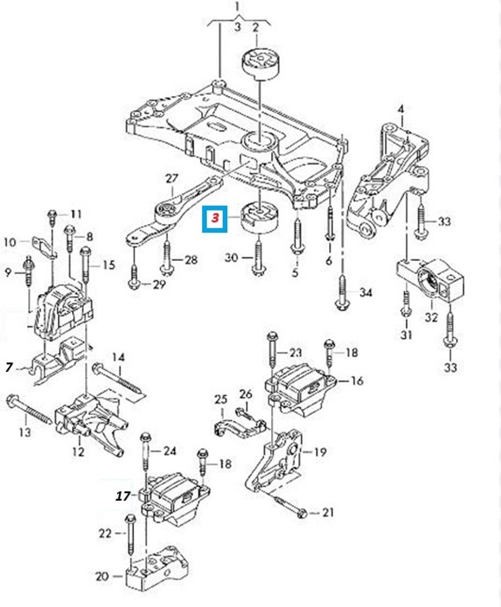 VW GOLF MK6 GTI rear engine mounting dog bone mount – TKC AUTO TRADING