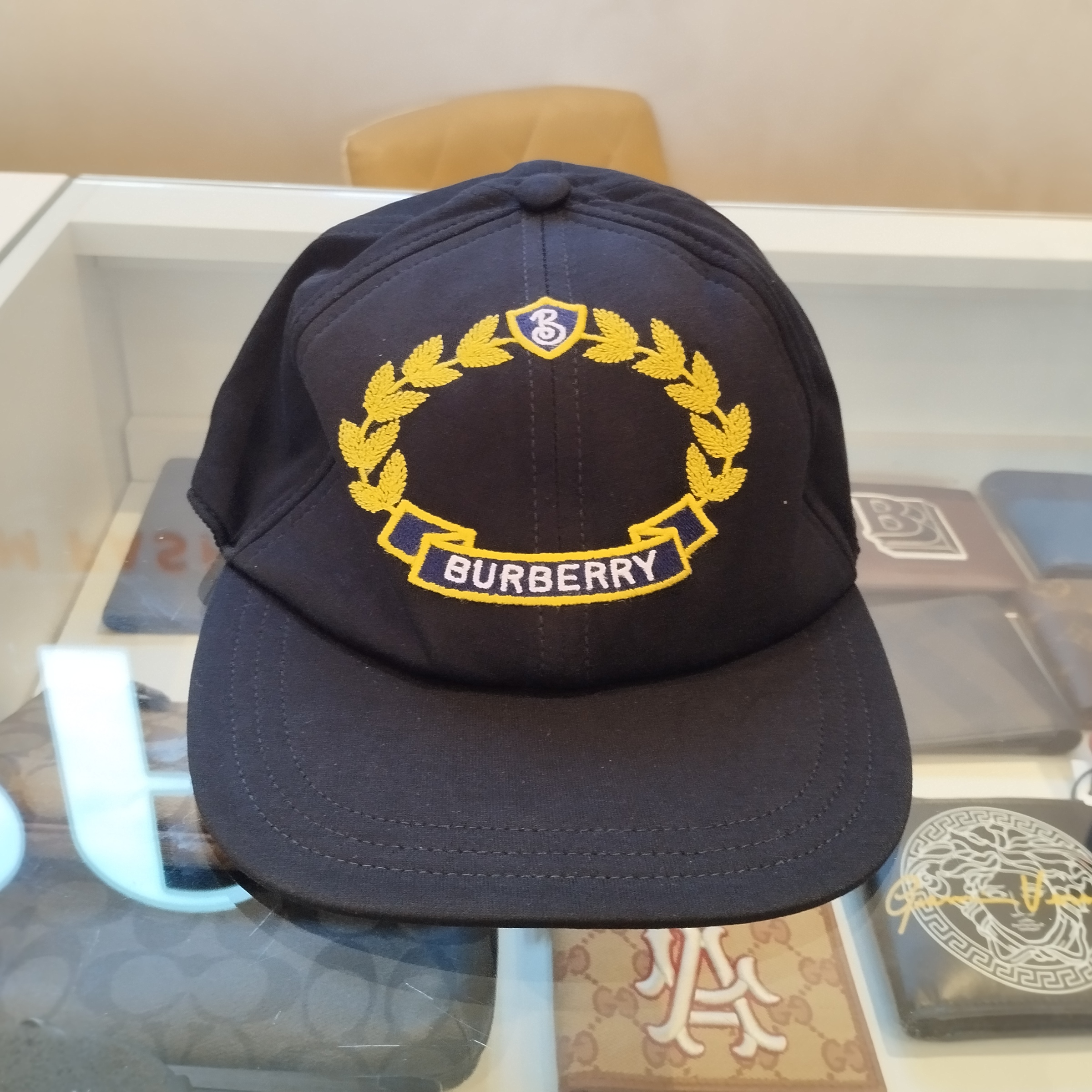 Burberry Black Oak Leaf Crest Cotton Jersey Baseball Cap – PFO ...