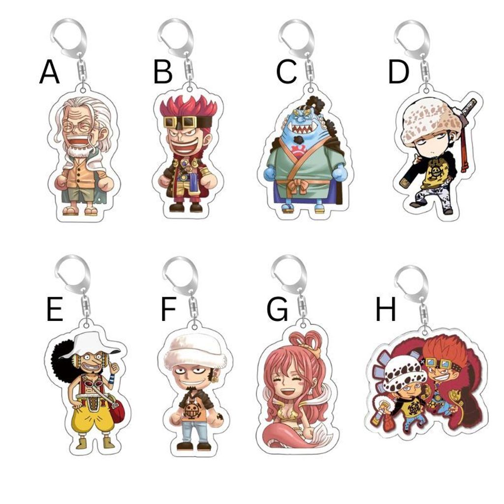 One Piece Acrylic Keychain Pendant Double sided Luffy Zoro G5 海贼王亚克力钥匙扣 ...