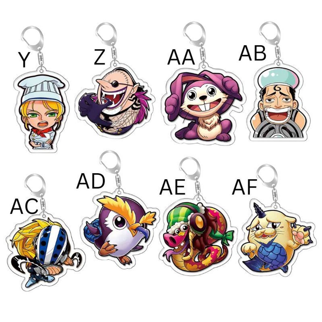 One Piece Acrylic Keychain Pendant Double sided Luffy Zoro G5 海贼王亚克力钥匙扣 ...