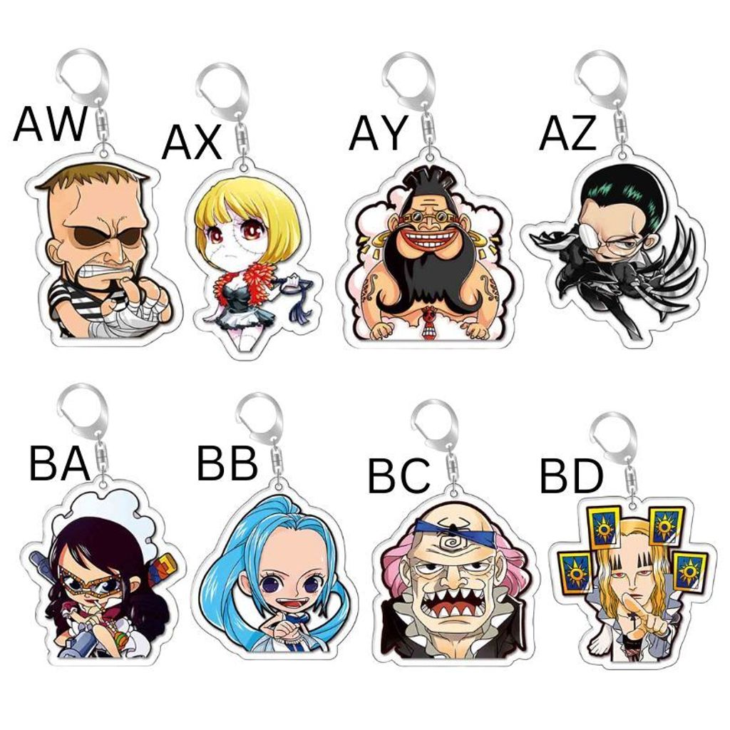 One Piece Acrylic Keychain Pendant Double sided Luffy Zoro G5 海贼王亚克力钥匙扣 ...
