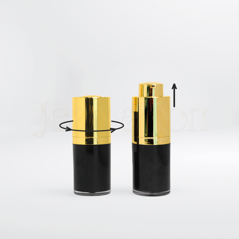 Black with Gold Airless Pump ( Spin-to-open ) – Jean & Jon