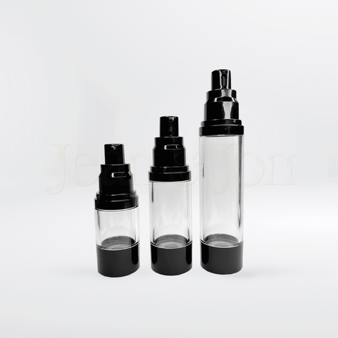 Full Black with Clear Body Airless Pump Bottle – Jean & Jon