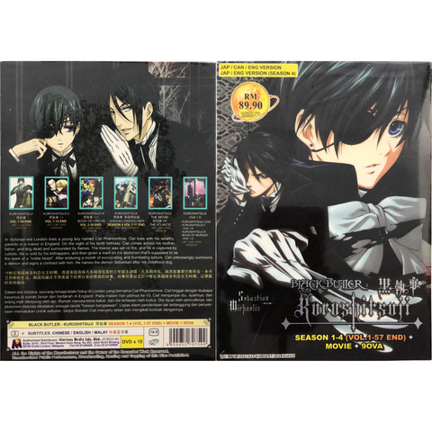 DVD BLACK BUTLER KUROSHITSUJI Season 1-4 Vol.1-57END+Movie+9OVA English ...