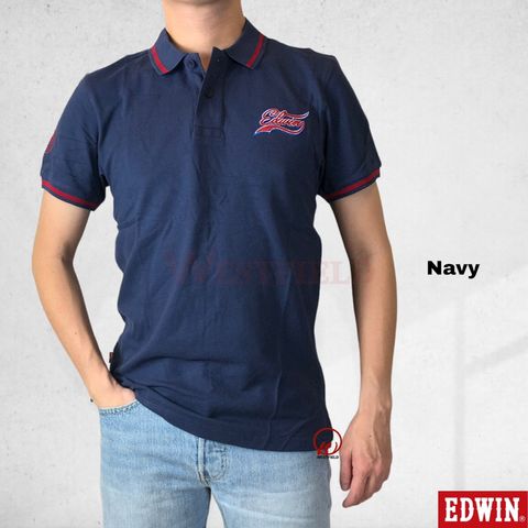 EDWIN MEN’S SIGNATURE LOGO EMBROIDERY COLLAR POLO T-SHIRT ( 7482 1876 ...
