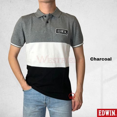 EDWIN MEN’S SIGNATURE EMBROIDERY LOGO COLLAR POLO T-SHIRT ( 7482 1875 ...