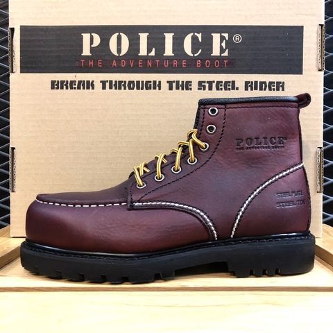 POLICE® MEN’S PREMIUM LEATHER ADVENTURE STEEL TOE SAFETY BOOTS SHOE ...