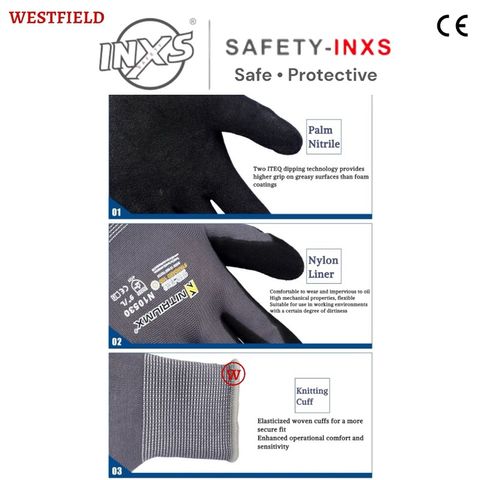 🔥SIRIM & DOSH🔥 [Safety INXS] PPE Excellent Grip Palm Nitrile Frosted ...