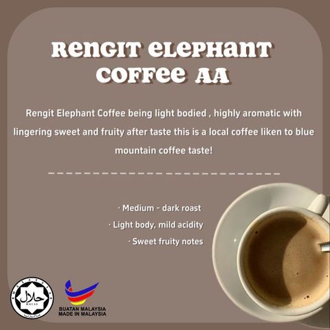 Rengit Elephant Coffee AA 250 g l LIBERICA COFFEE BEAN l SPECIALTY ...