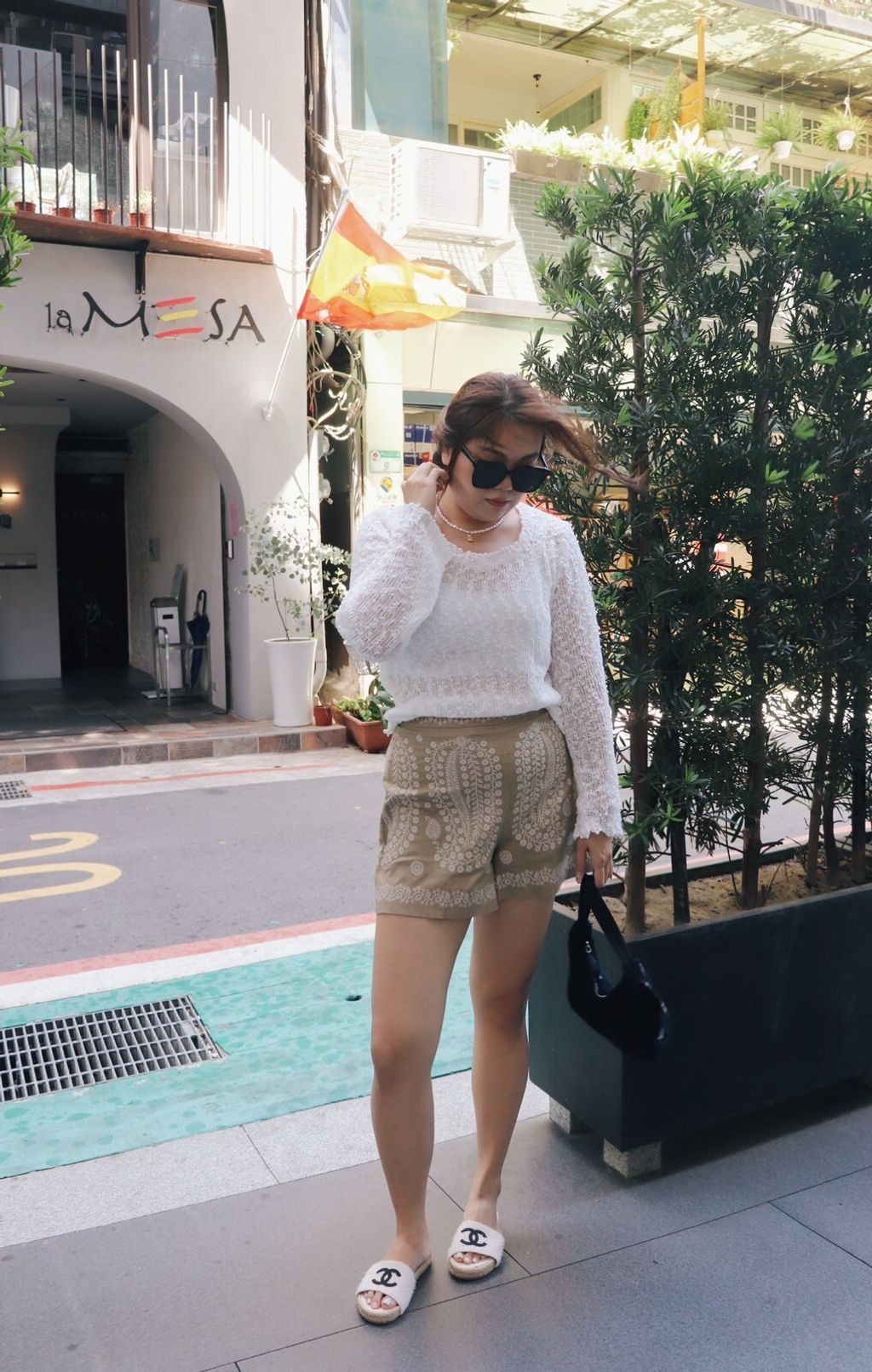 現貨~Isla刺繡棉麻短褲 L – Wear-Meadow