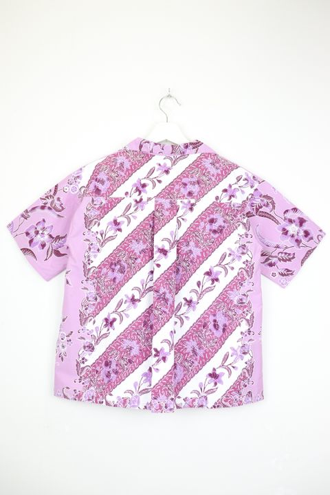 Women's Open Collar Batik Shirt - Violet Dew – KANOE - Batik Child est ...