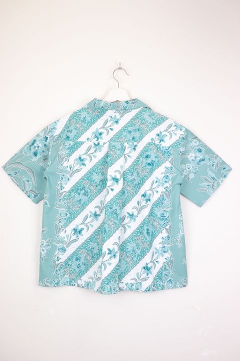 Women's Open Collar Batik Shirt - Tropical Waves – KANOE - Batik Child ...