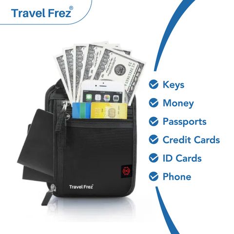 TF08 TRAVELFREZ TRAVEL MULTI FUNCTION PASSPORT POUCH - WITH RFID PROTECTION (TF08)