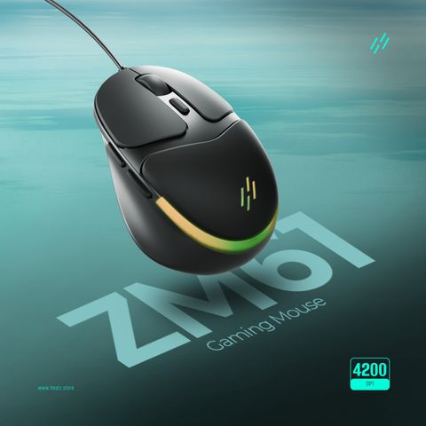 HEATZ ZM61 GAMING MOUSE | DPI 4200 | 6D | RGB LIGHT | TYPE-C + USB ...