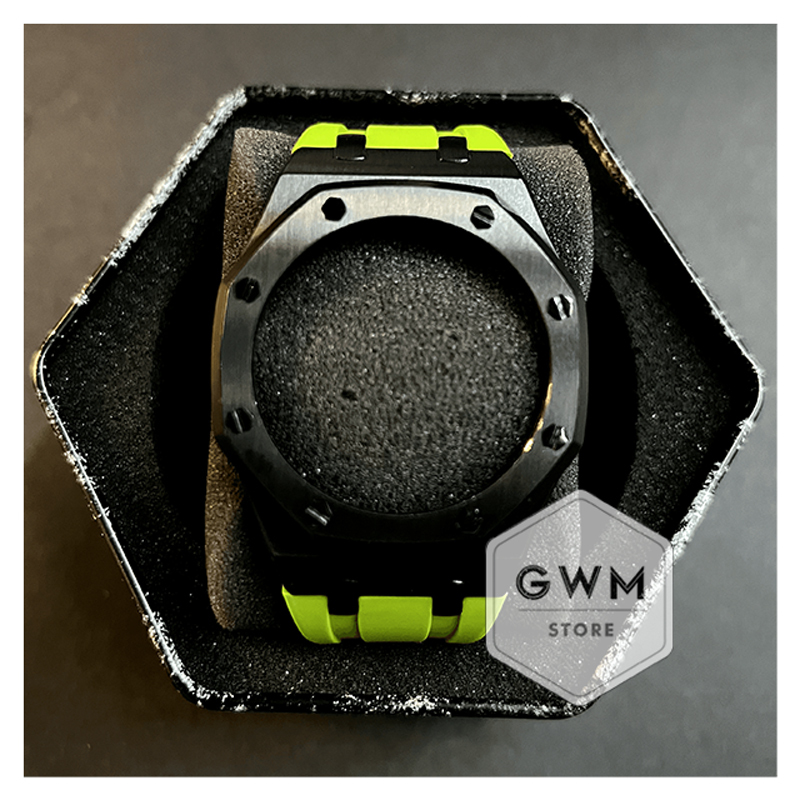 Black Bezel Green Rubber Strap (AP) – GWM Store Official