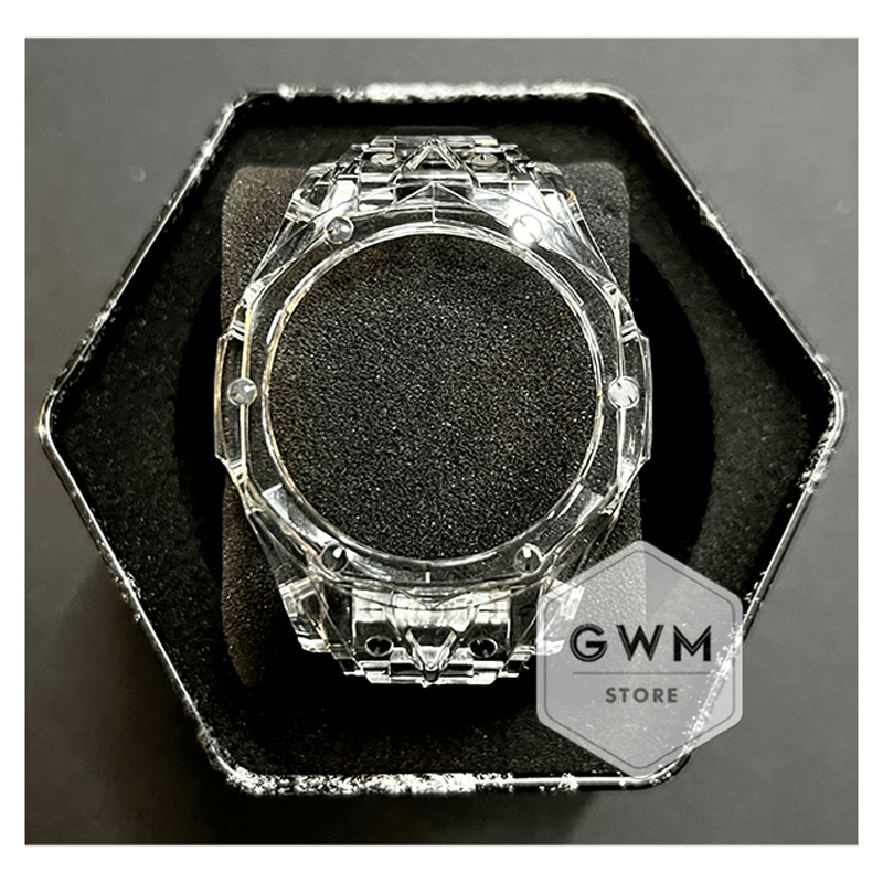 Full Transparent Bezel Black Rubber Strap (Hublot) – GWM Store Official